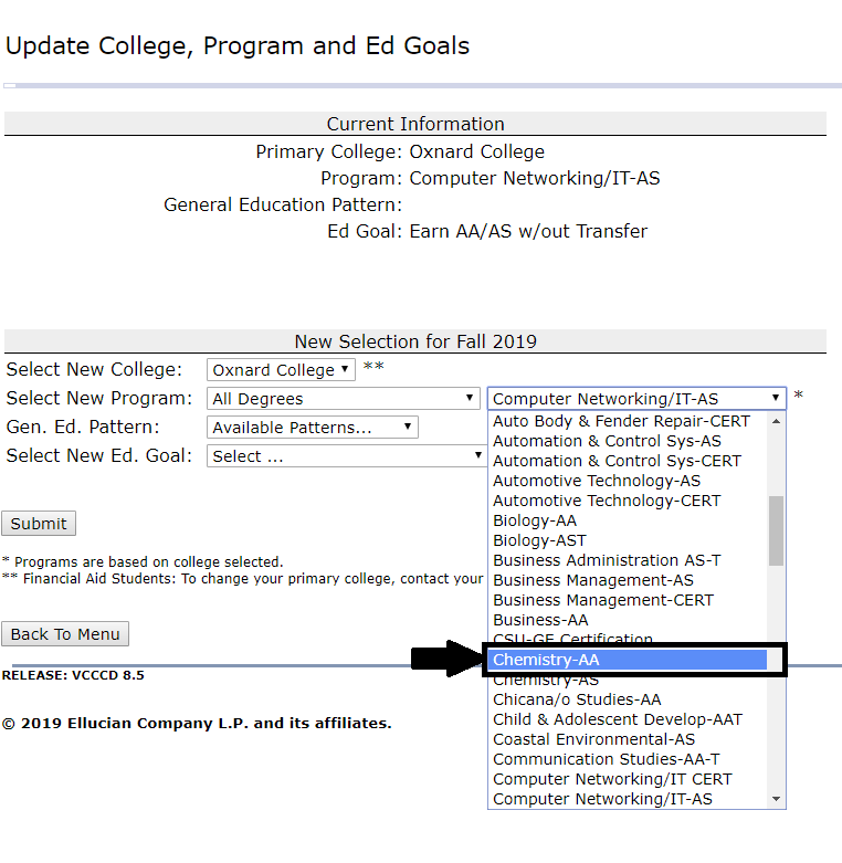 How to Declare/Update your Major | Oxnard College