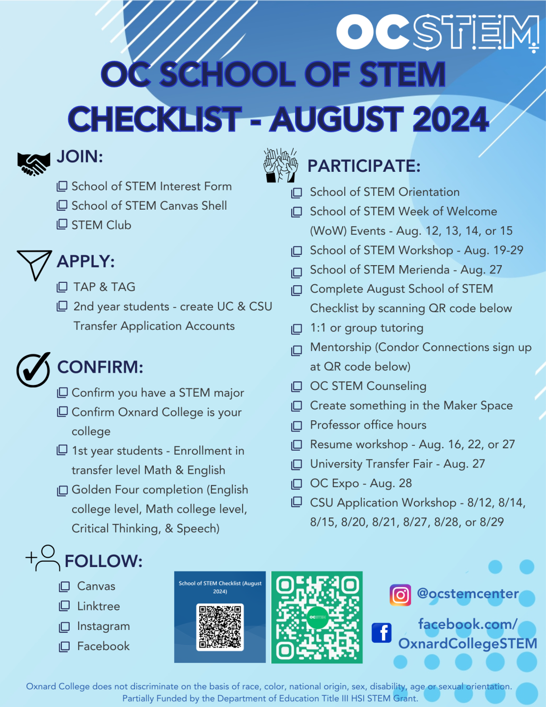 Fall OC STEM Campaign Week 1 | Oxnard College