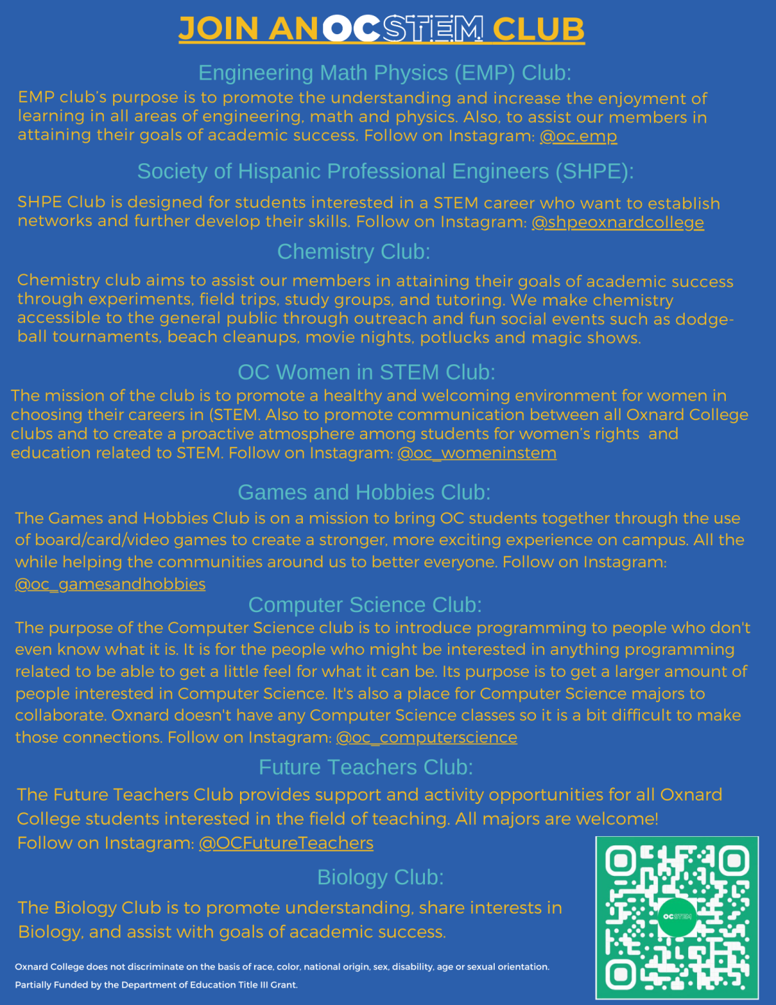 Spring 2025 OC STEM Campaign Week 1 | Oxnard College